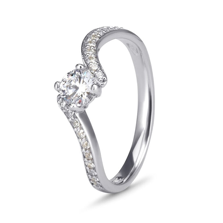 White Gold CZ Pave Ring, Engagement Ring South Africa