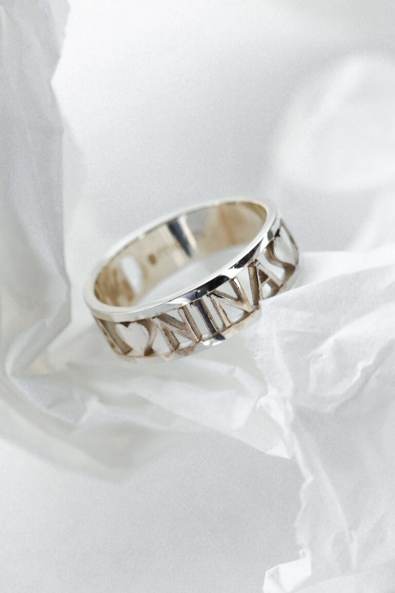 Custom Broad Bar Name Ring, Personalised Rings South Africa